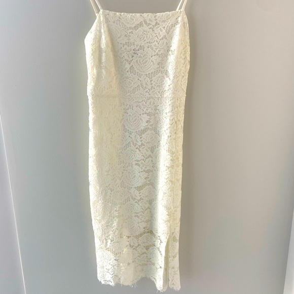Express | Dresses | Express Cream Lace Sheath Midi Dress Size 4 | Poshmark